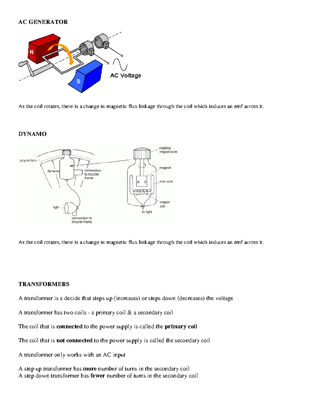 Magnetism Lecture 5 Applications OF EMI - AC GENERATOR As the coil ...
