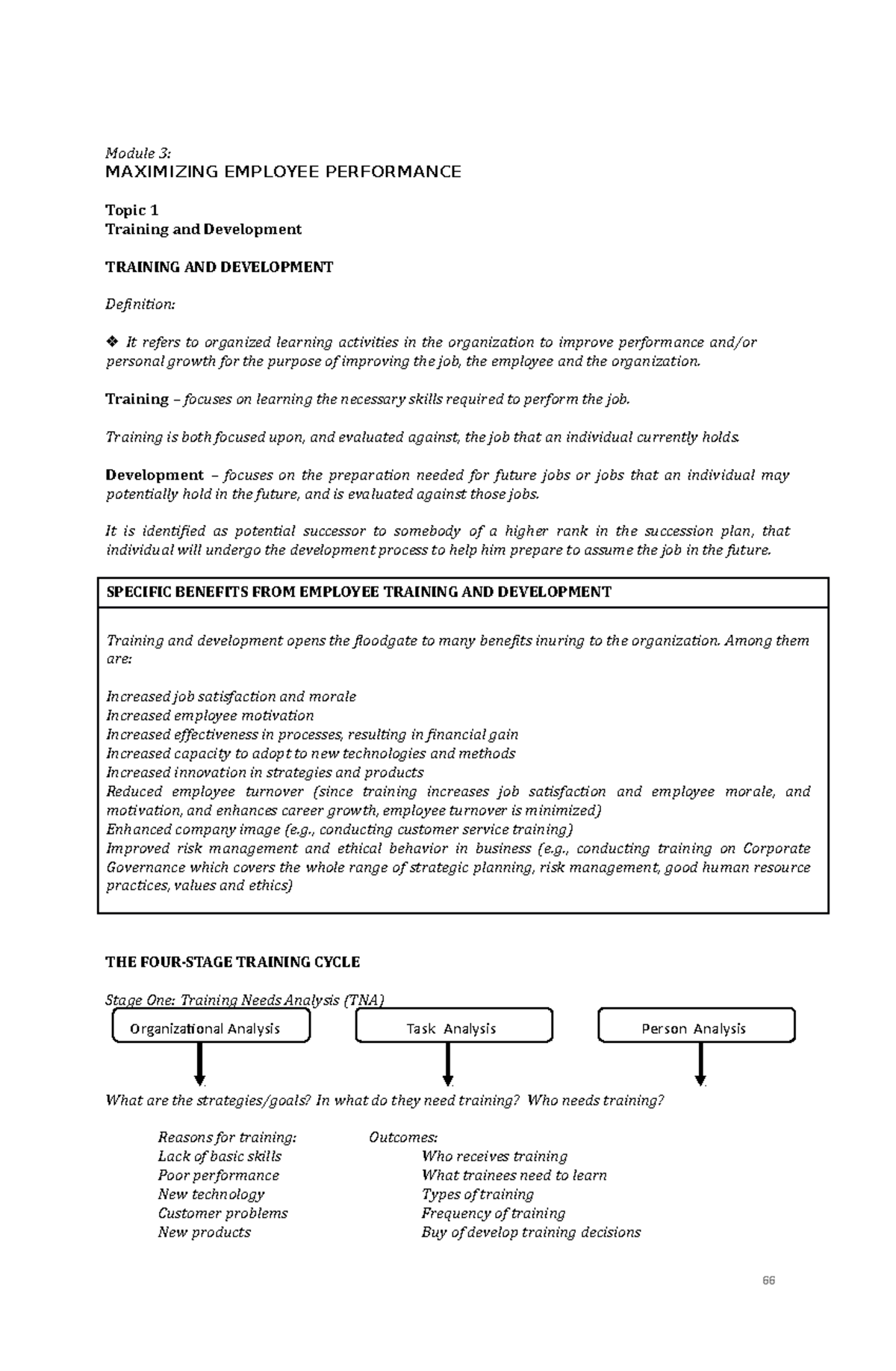 HRM -Finals-1-1 - notes - Module 3: MAXIMIZING EMPLOYEE PERFORMANCE ...