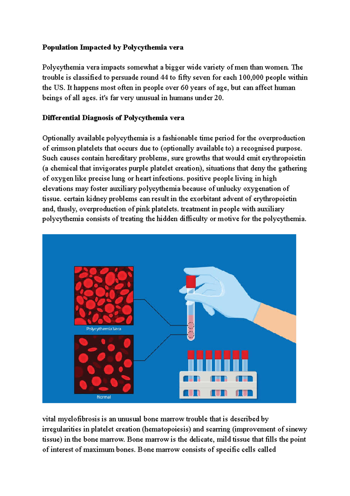 Differential Diagnosis of Polycythemia vera - Population Impacted by ...