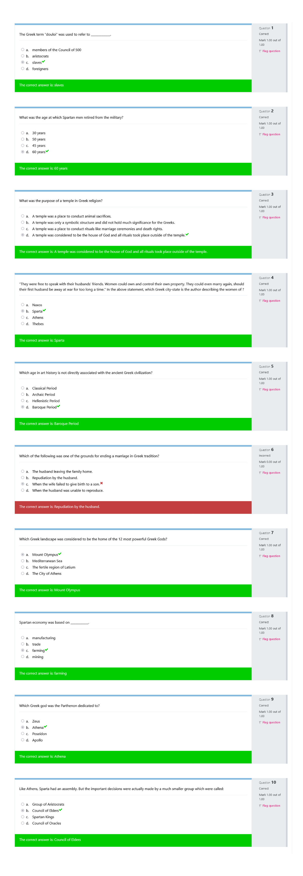 Self-Quiz Unit 2 - Self-Quiz Unit 2 - Greek and Roman Civilization(HIST ...