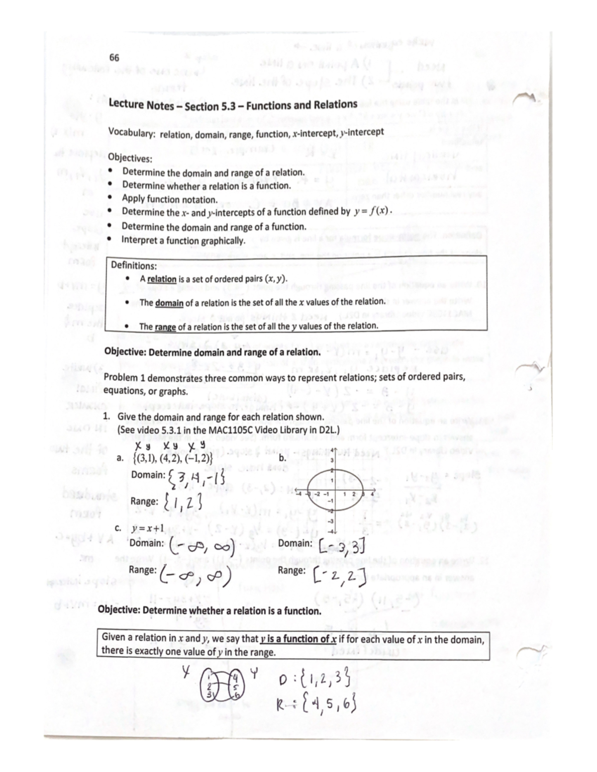 Lecture Notes - Section 5.3 - Functions and Relations - Determine ...