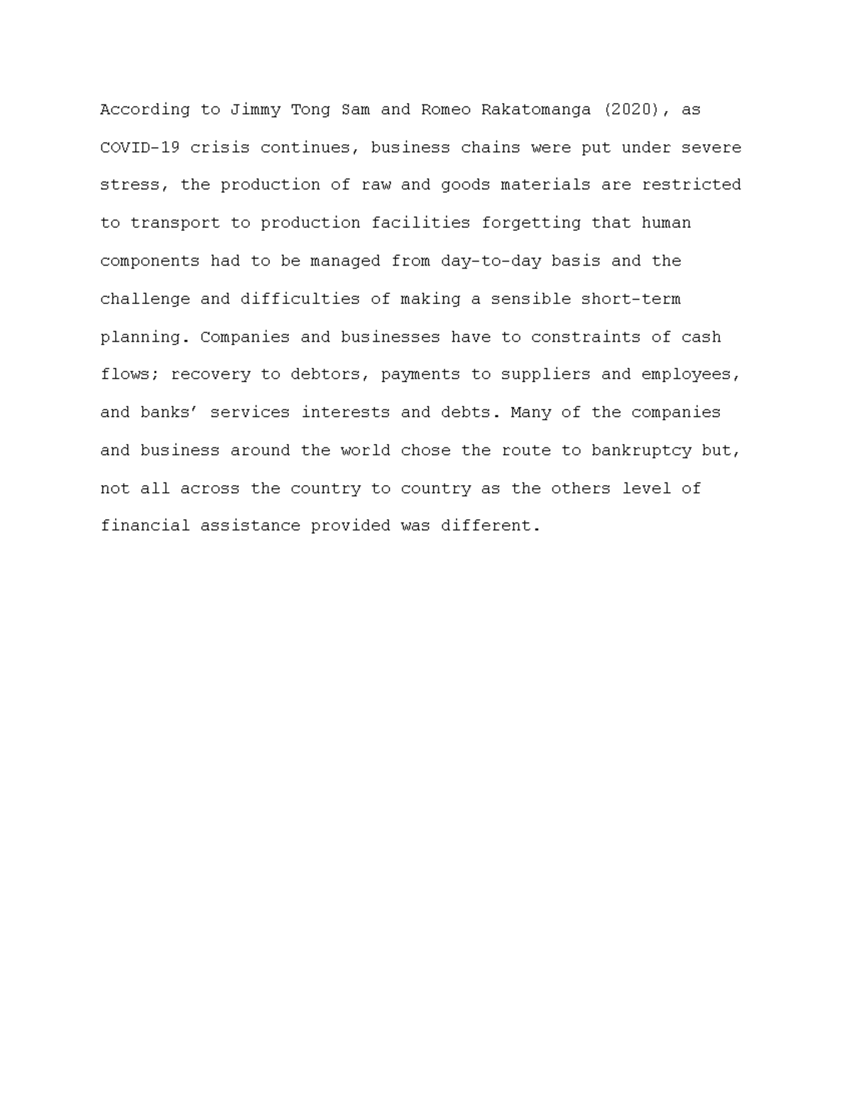 According to Jimmy Tong Sam and Romeo Rakatomanga - Corporate Law - Studocu