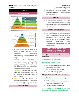 ISF111 Lessons 1-2 - ii TABLE OF CONTENTS Preface i Table of Contents ii Course Outline iii UNIT ...