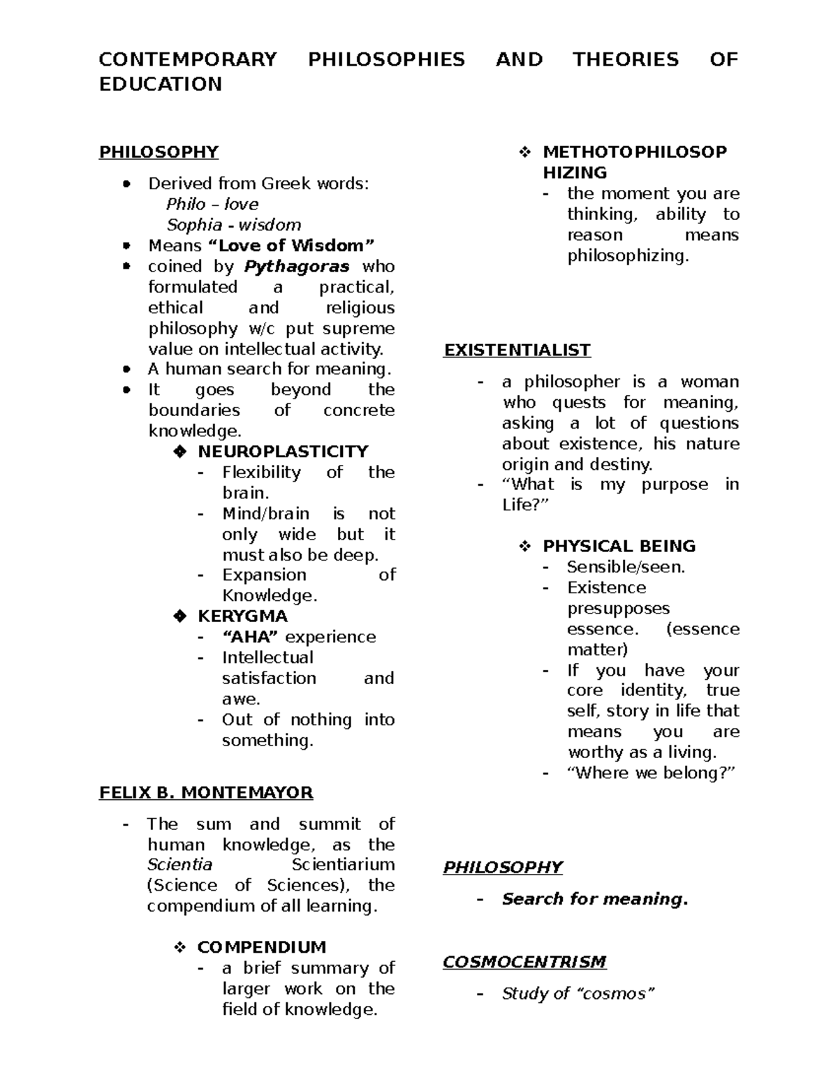Contemporary Philosophies AND Theories OF Education - CONTEMPORARY ...