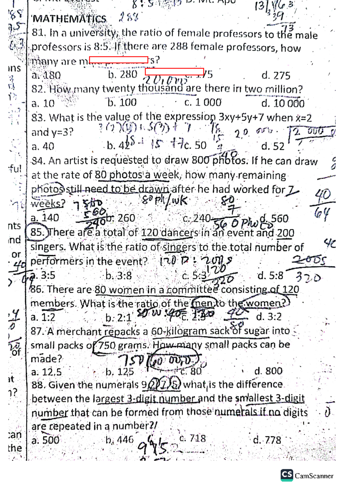 Math Pre Board 1 4 - Math lecture notes - Science, Technology and ...