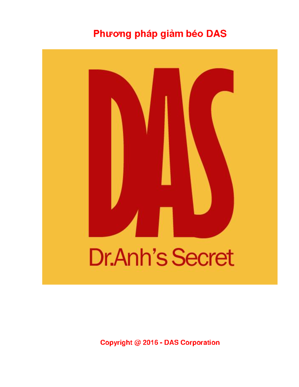 DAS Book (v2.0) (May tinh) - Phương pháp giảm béo DAS Copyright @ 2016 ...