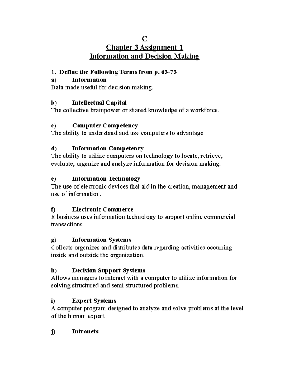 Chapter 3 Assignment Submission COPY - C Chapter 3 Assignment 1 ...