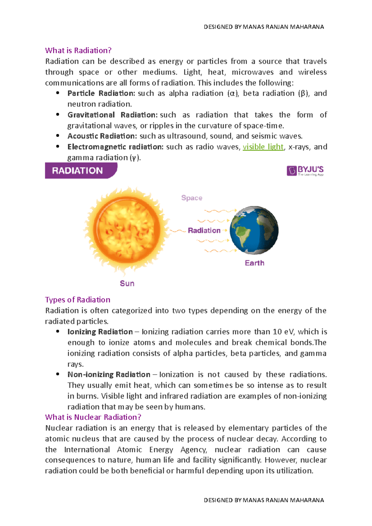 Radiation And Their Management - What is Radiation? Radiation can be ...