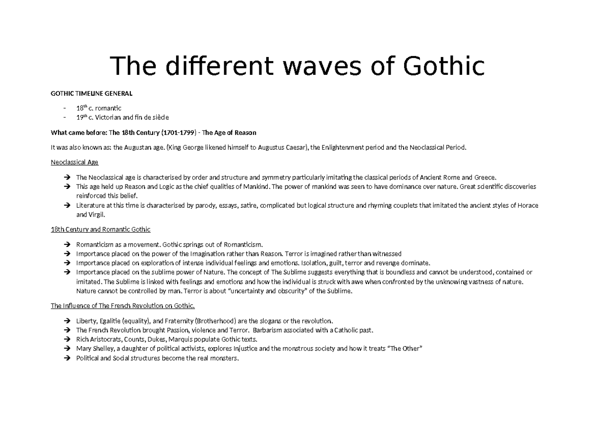 The different waves of Gothic - The different waves of Gothic GOTHIC ...
