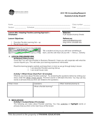 SAS#9-ACC 116 - Students Activity Sheet Name: - Studocu