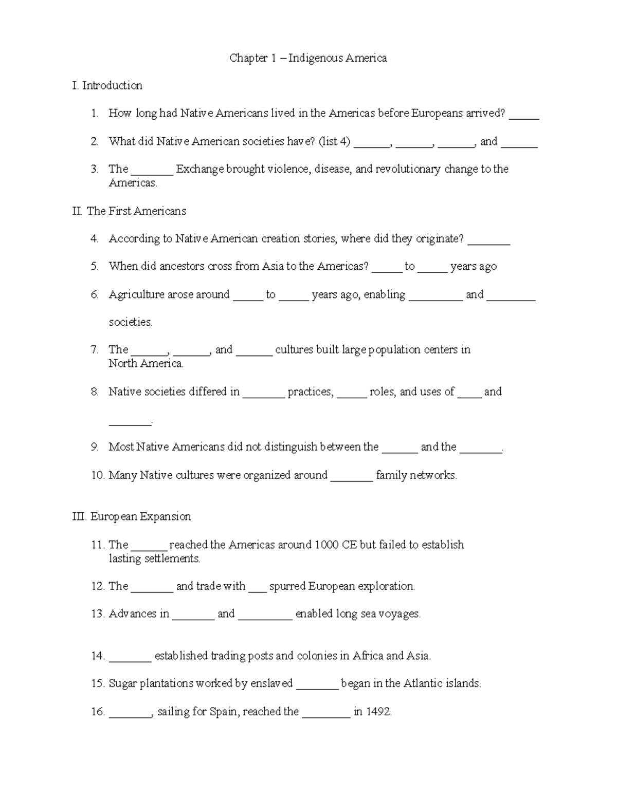 01 - Indigenous America - Chapter 1 – Indigenous America I ...