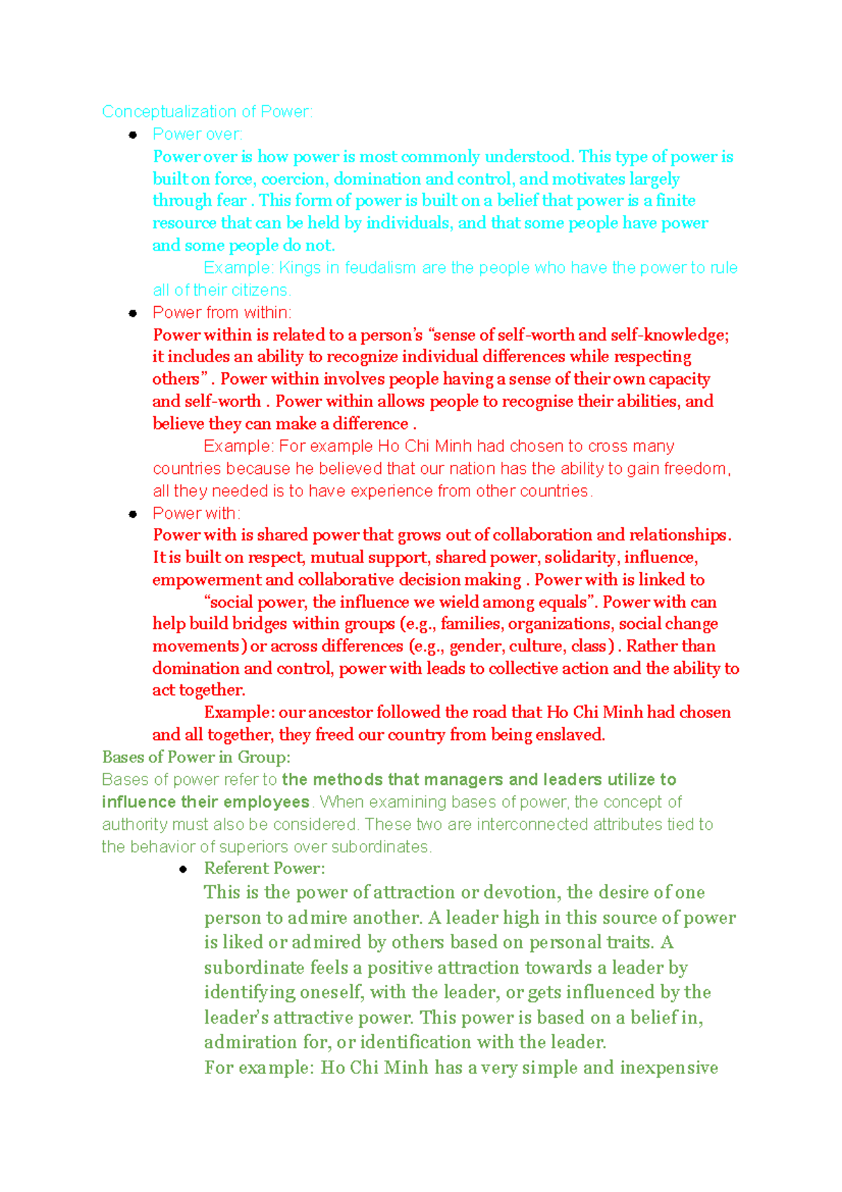 G5 - good - Conceptualization of Power: Power over: Power over is how ...