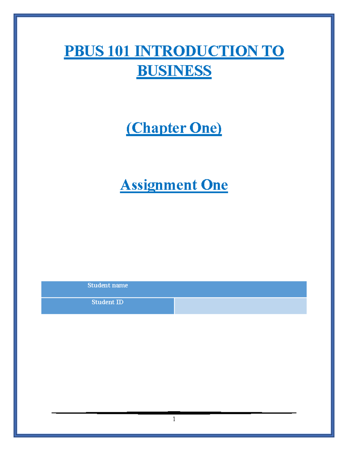 PBUS 101 Introduction TO Business - PBUS 101 INTRODUCTION TO BUSINESS ...