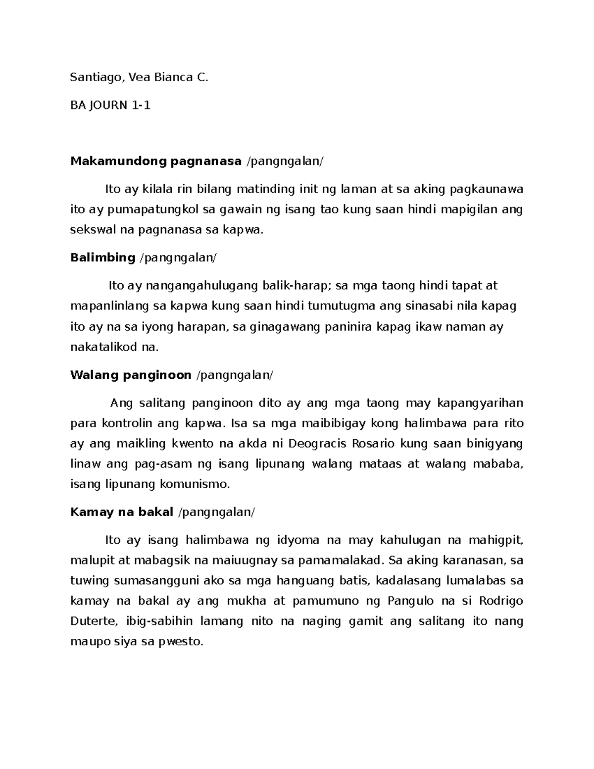 Makamundong pagnanasa o kilala rin bilang init ng laman - Santiago, Vea ...