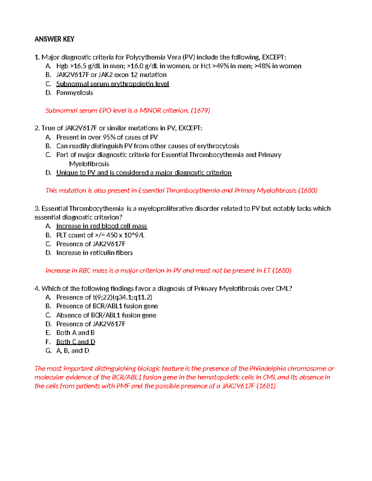 BM exam KEY April 2024 - reviewer - ANSWER KEY Major diagnostic ...