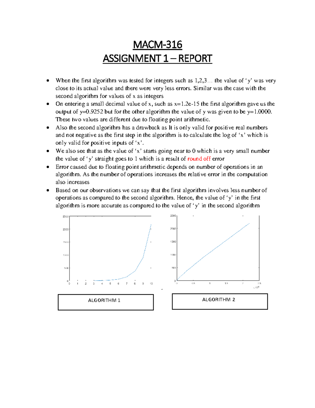 MACM 316 Report 1 - MACM-316 ASSIGNMENT 1 – REPORT When the first ...