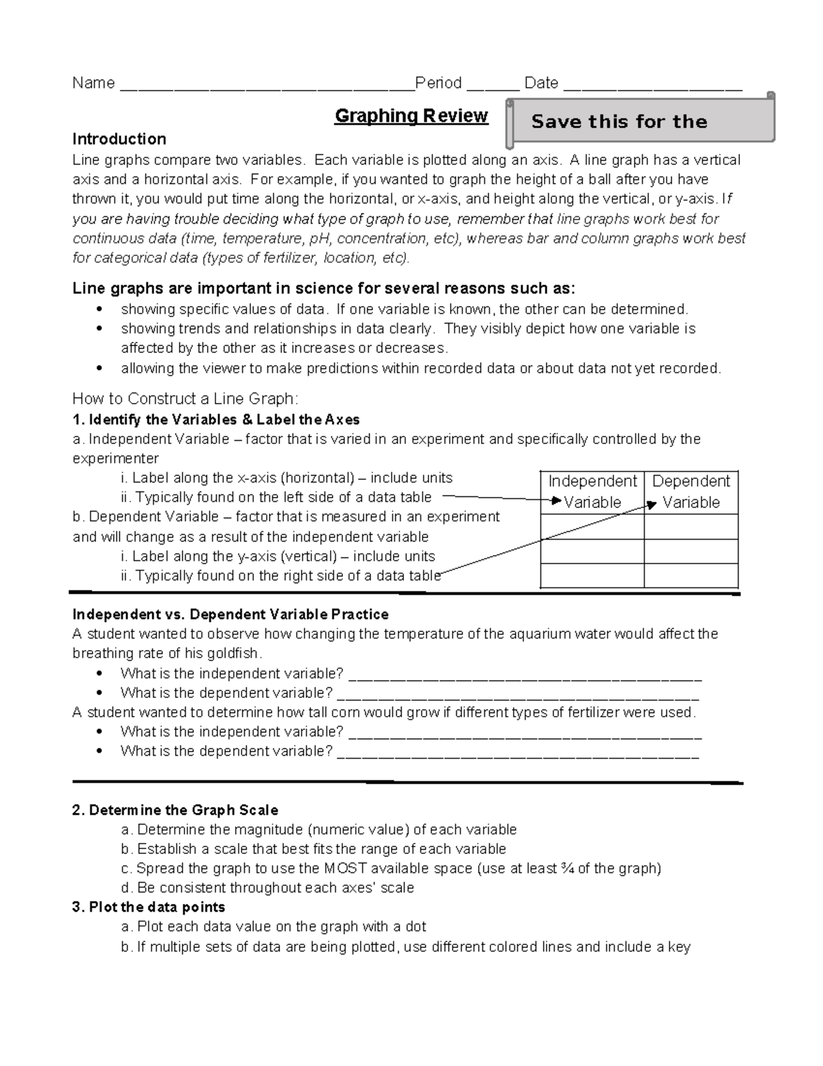 Graphing Review and Practice-1 - Name ...