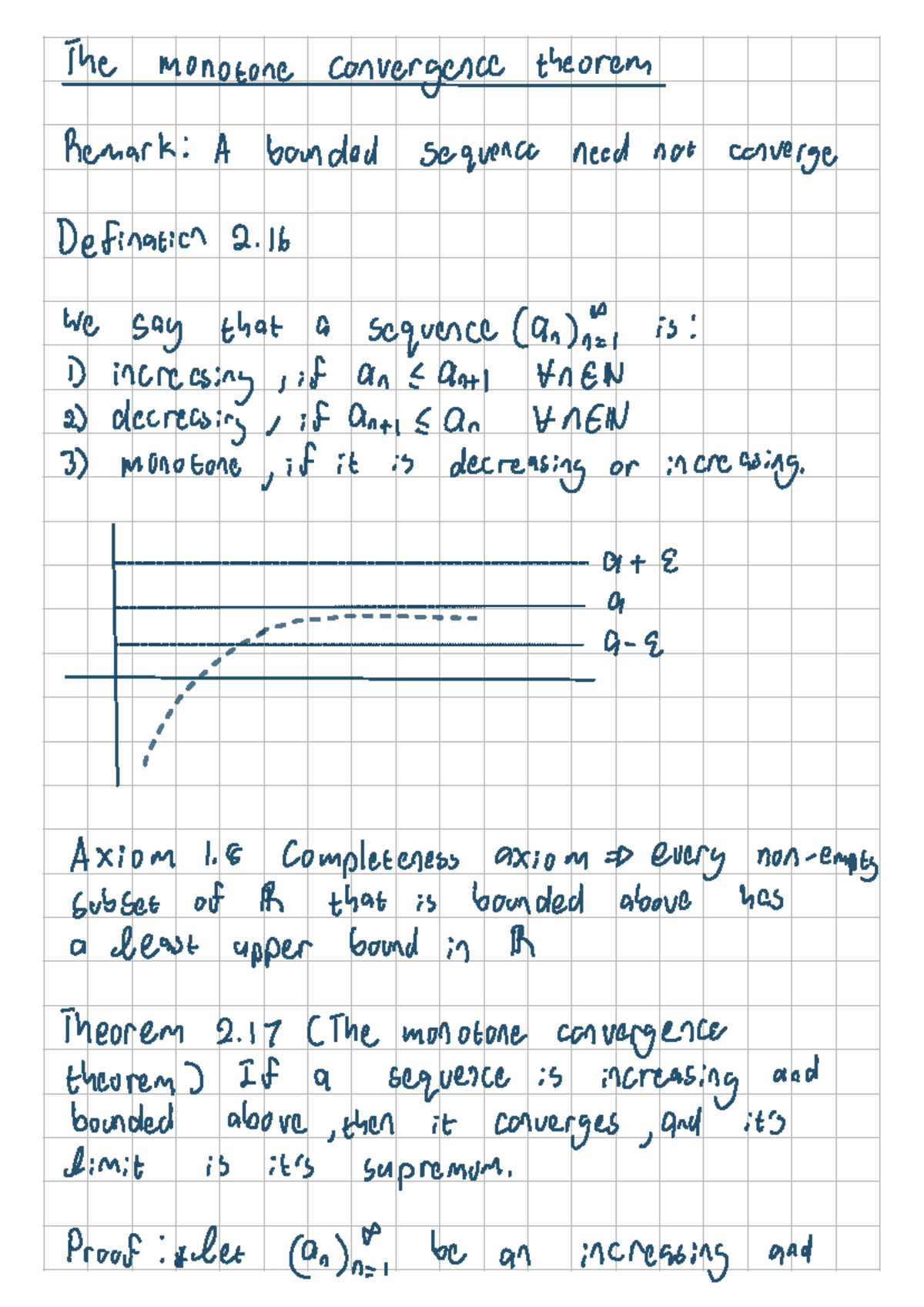 2 - Notes on monotone convergence - The monotone convergence theorem ...