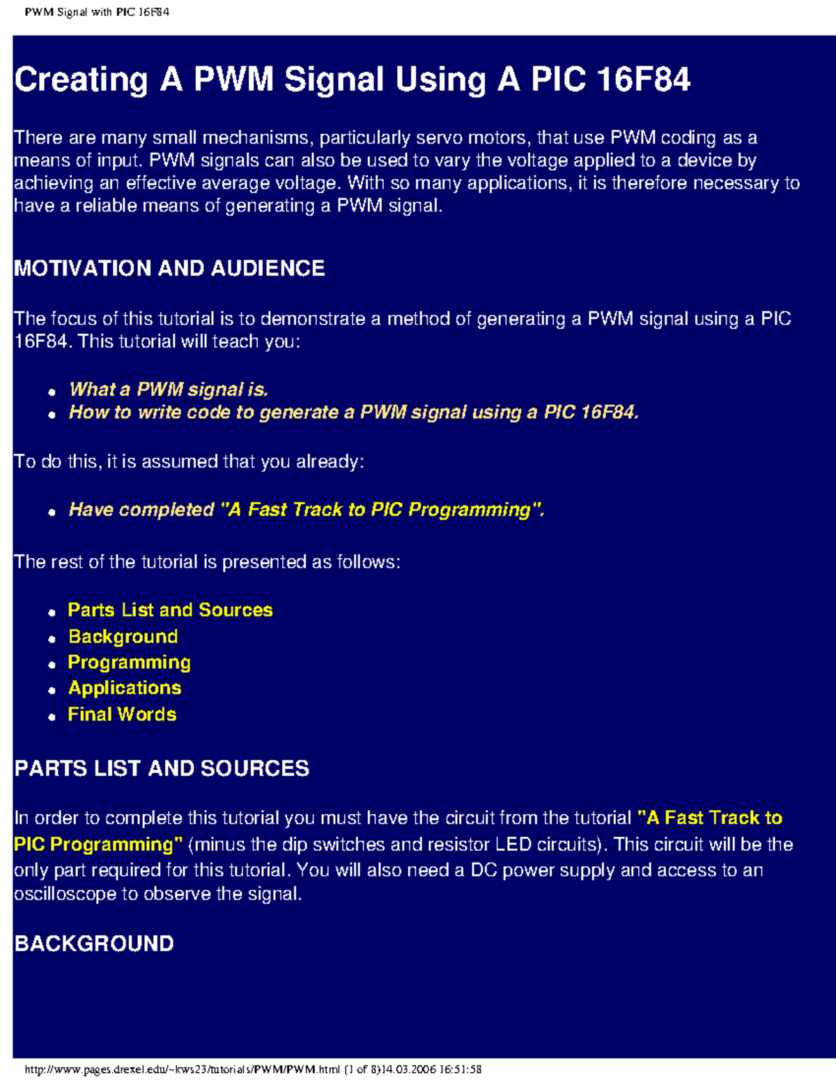 250118194 PWM Signal With PIC 16F84 - PWM Signal with PIC 16F Creating A PWM Signal Using A PIC ...
