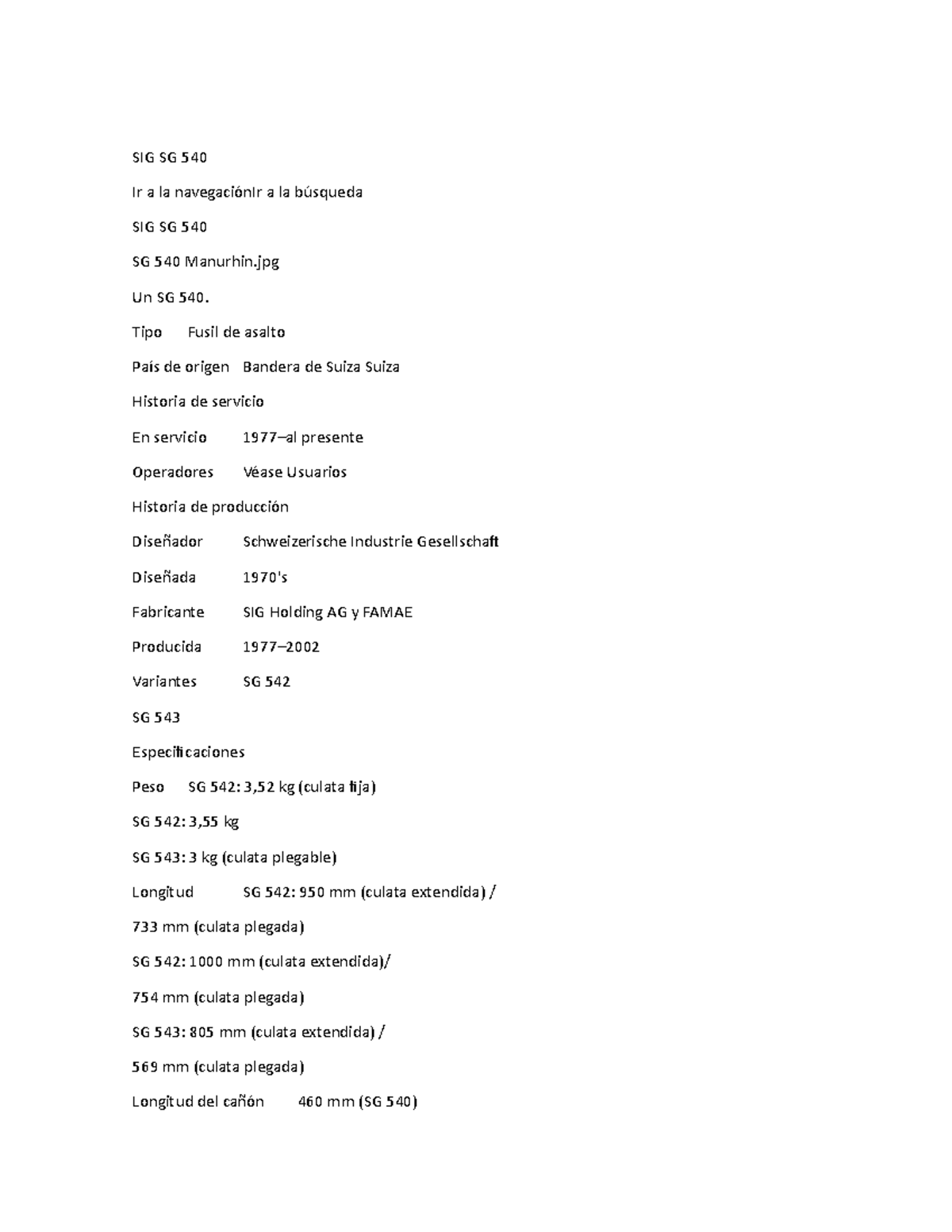 SIG SG 540 - UNV - SIG SG 540 Ir a la navegaciónIr a la búsqueda SIG SG ...