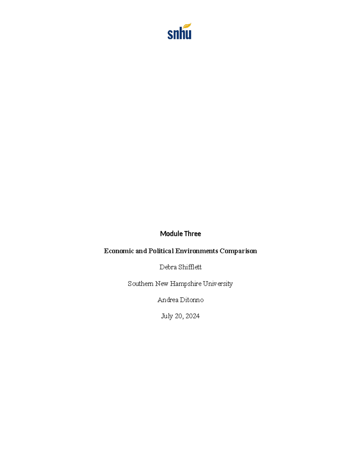 INT 220 Module Three Assignment Template - Module Three Economic and ...