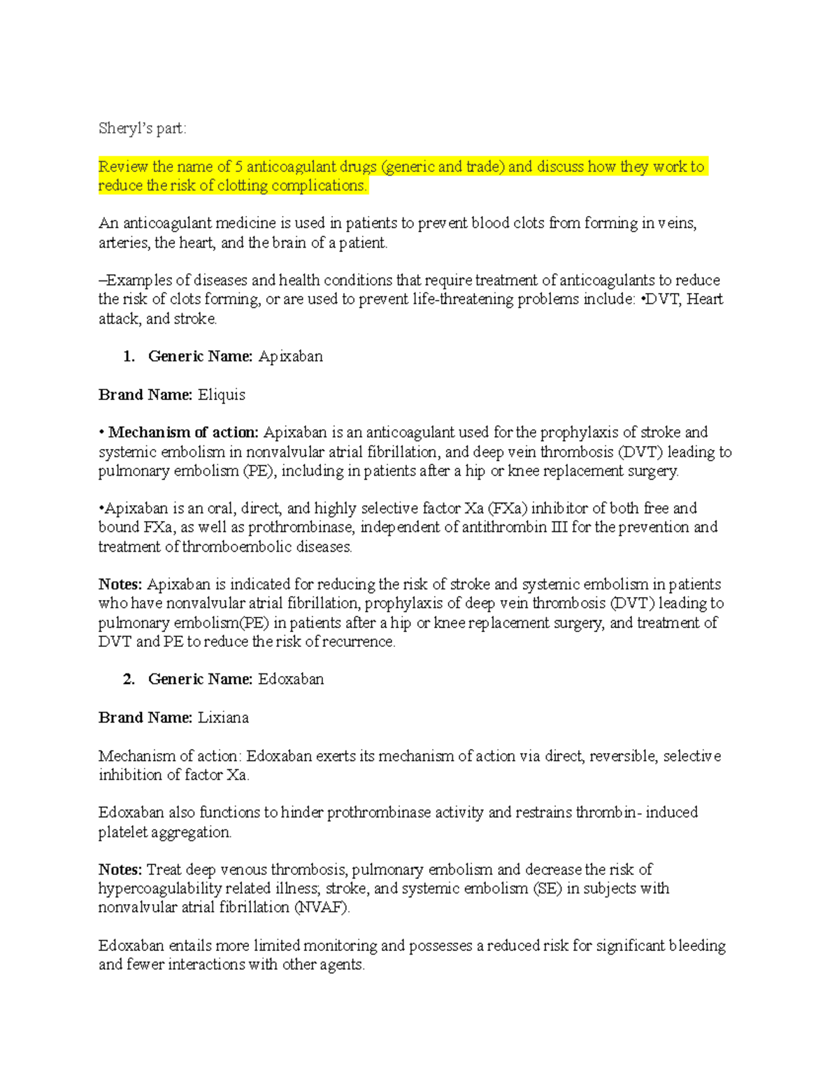 Sheryls part - case study information - Sheryl’s part: Review the name ...