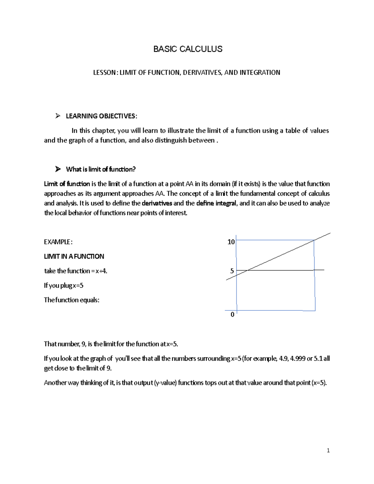 Basic Calculus (Auto Recovered) - BASIC CALCULUS LESSON: LIMIT OF ...