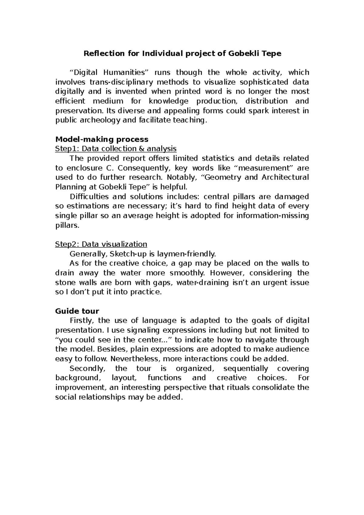 3D9080reflection - a reflection for 3D modeling project （grade：A+ ...