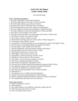 Study guide - Unit 10: Moons, Tides, and Rings Which planets have moons ...