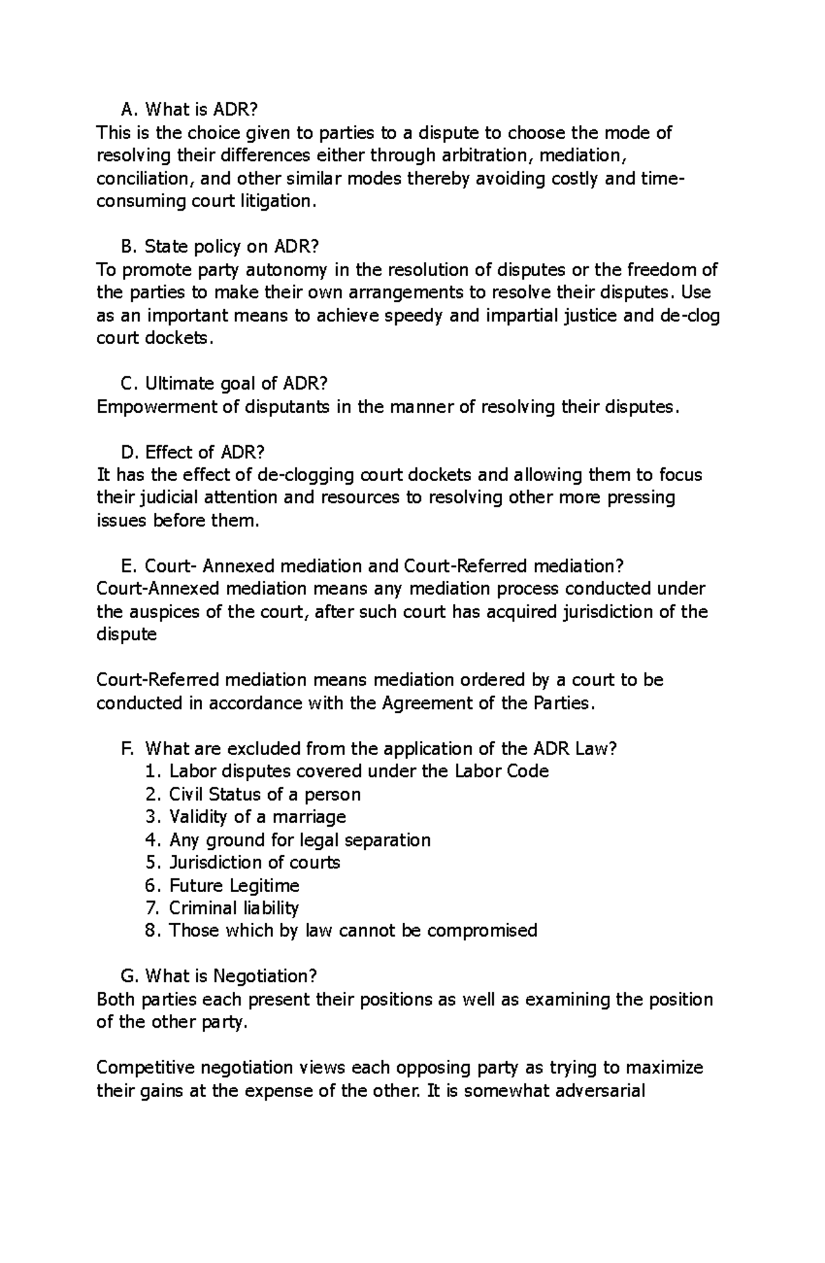 271917368-ADR-Reviewer - A. What is ADR? This is the choice given to ...