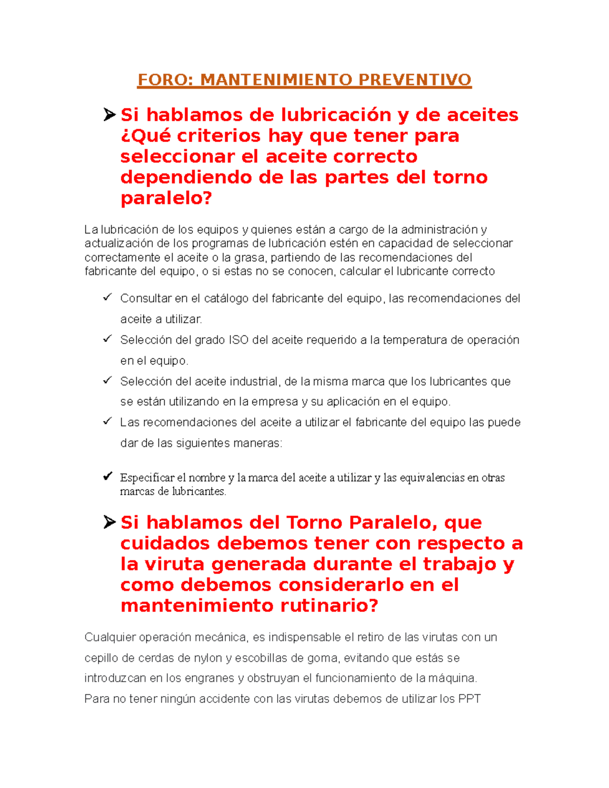 FORO M Preventivo - dwadwad - FORO: MANTENIMIENTO PREVENTIVO Si ...