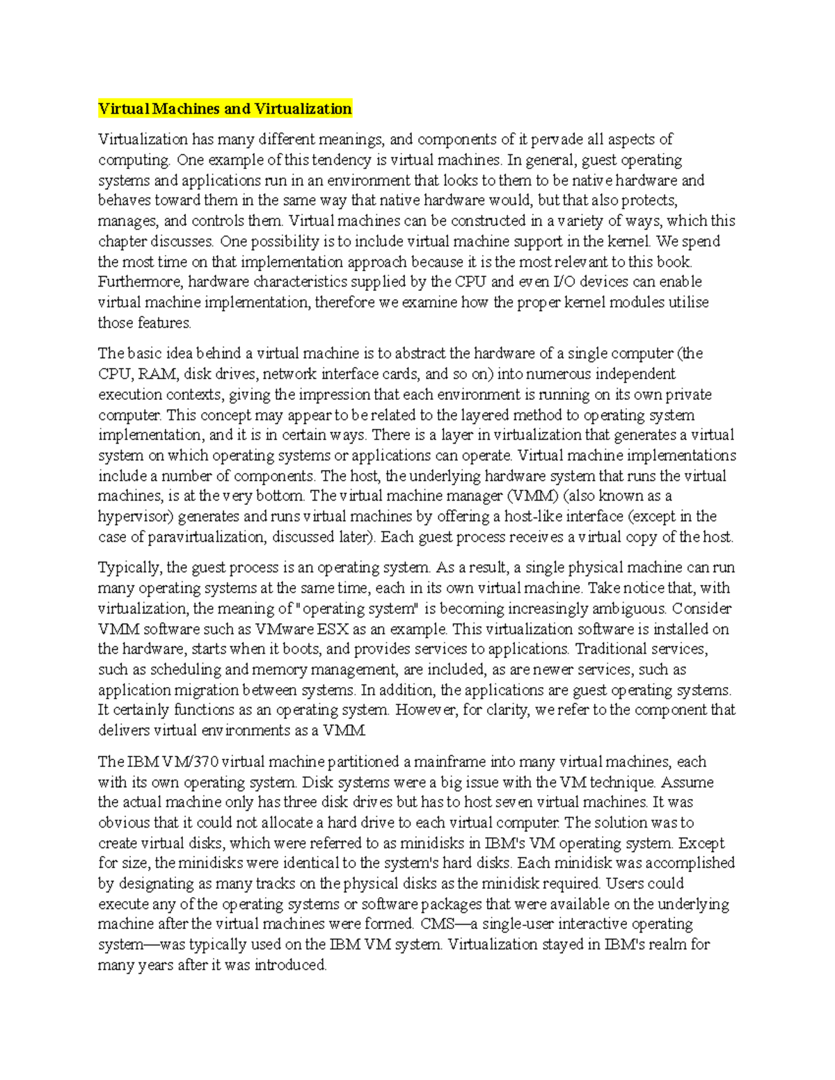 Virtual Machines and Virtualization - Virtual Machines and ...