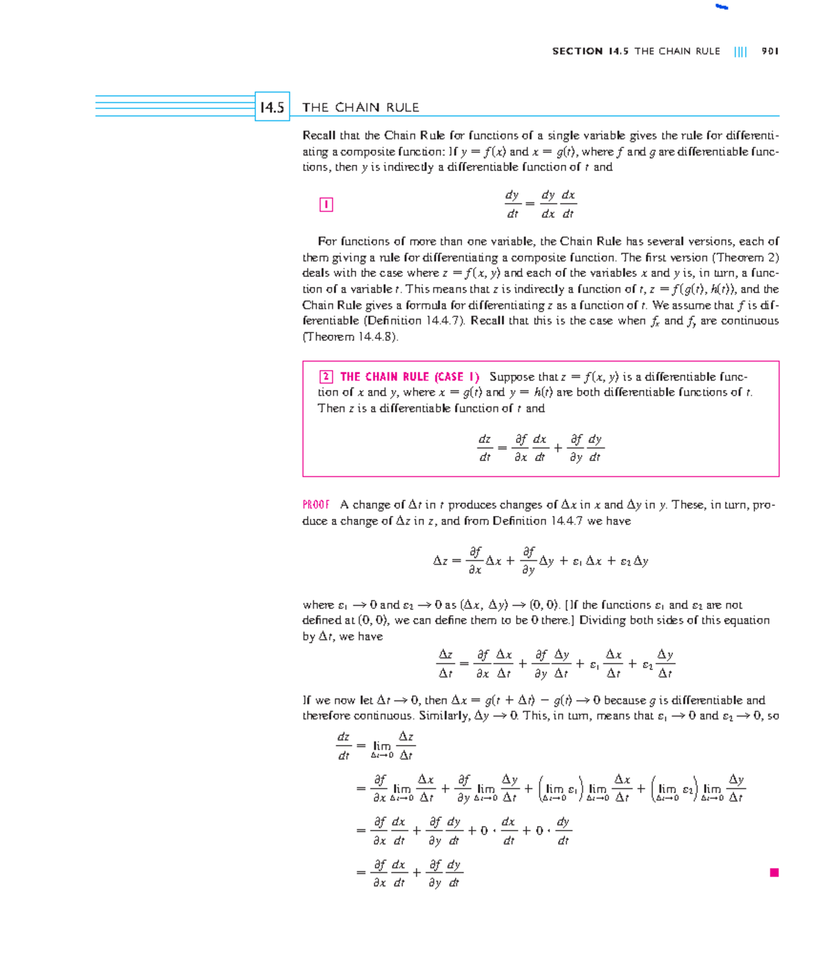 Math ch14-5 - math work - THE CHAIN RULE Recall that the Chain Rule for ...