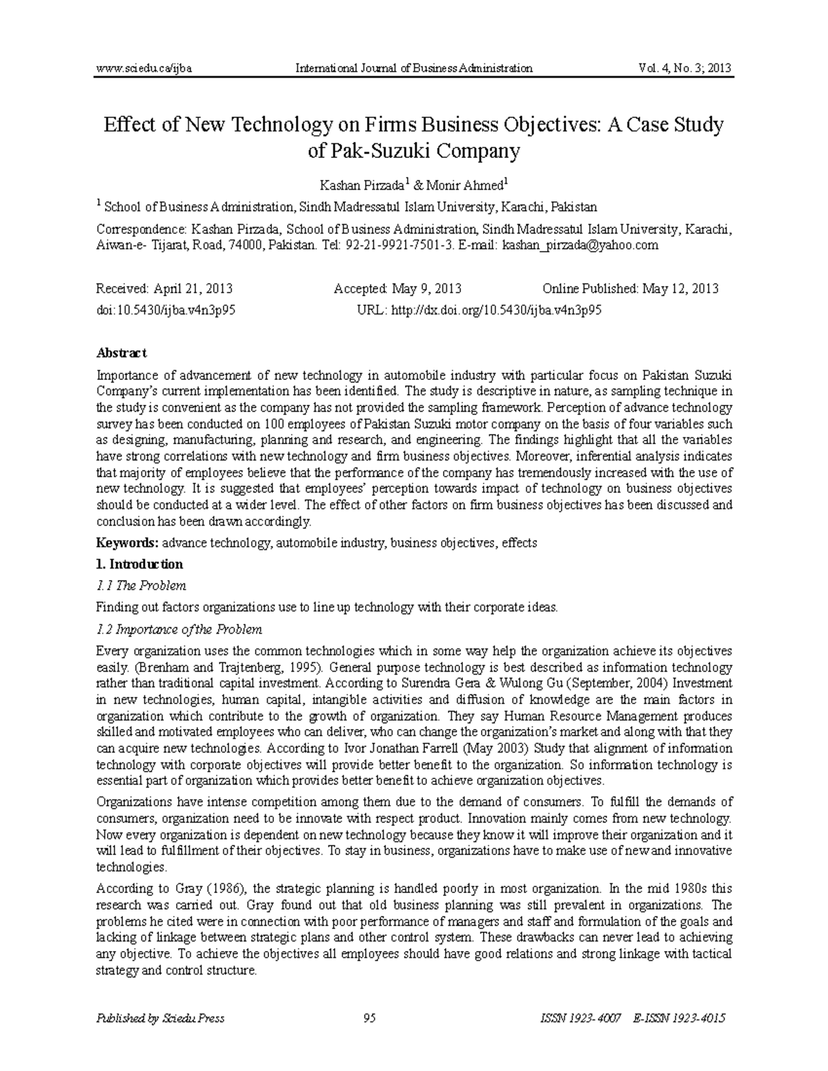 Effect of New Technology on Firms Business Objectives A Case Study ...