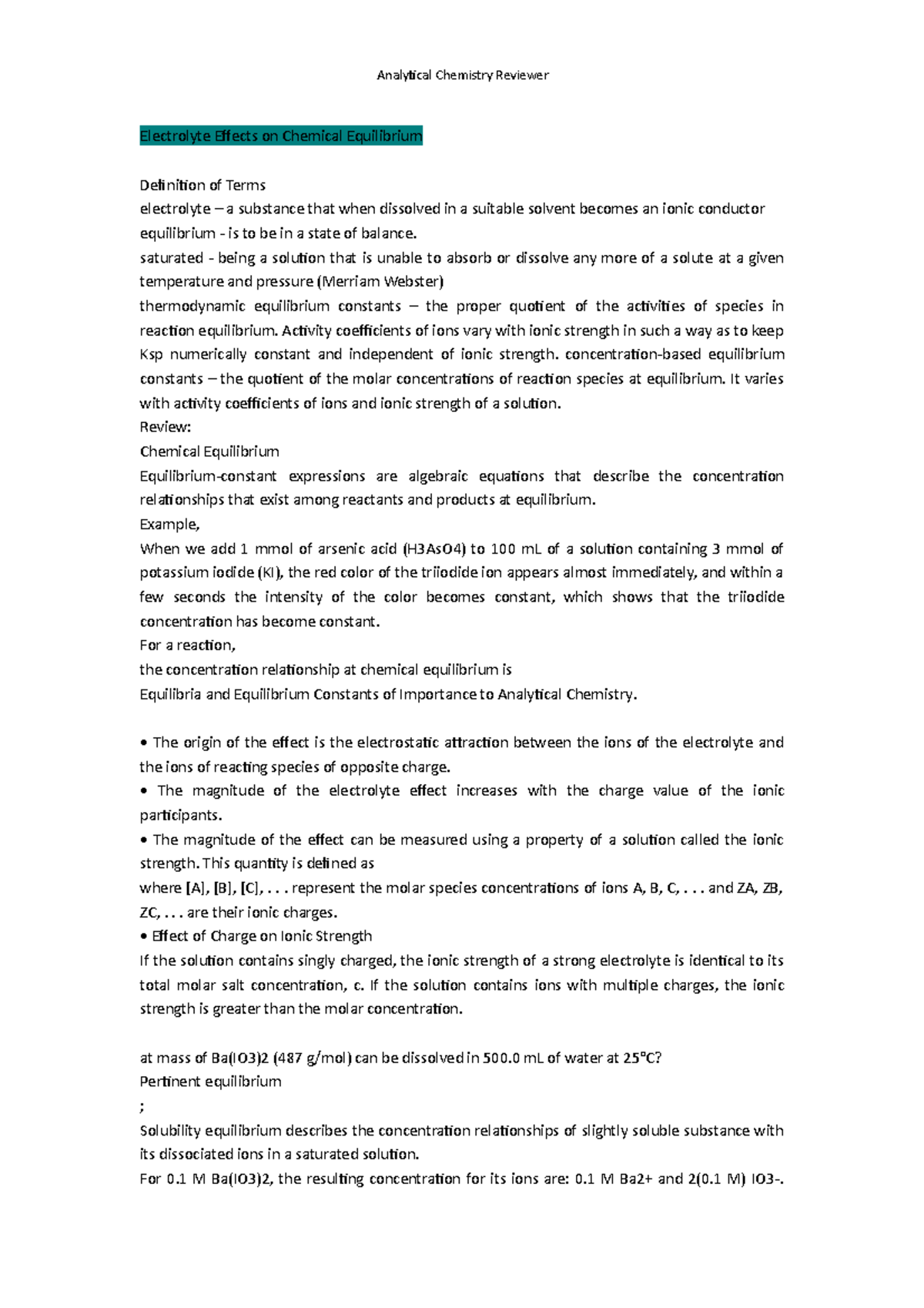 Analytical Chemistry Reviewer - Analytical Chemistry Reviewer ...