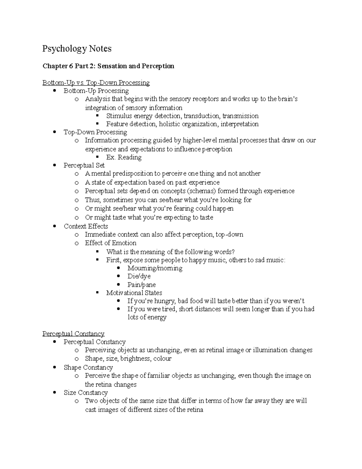 Psychology Notes (Midterm 2) - Psychology Notes Chapter 6 Part 2 ...