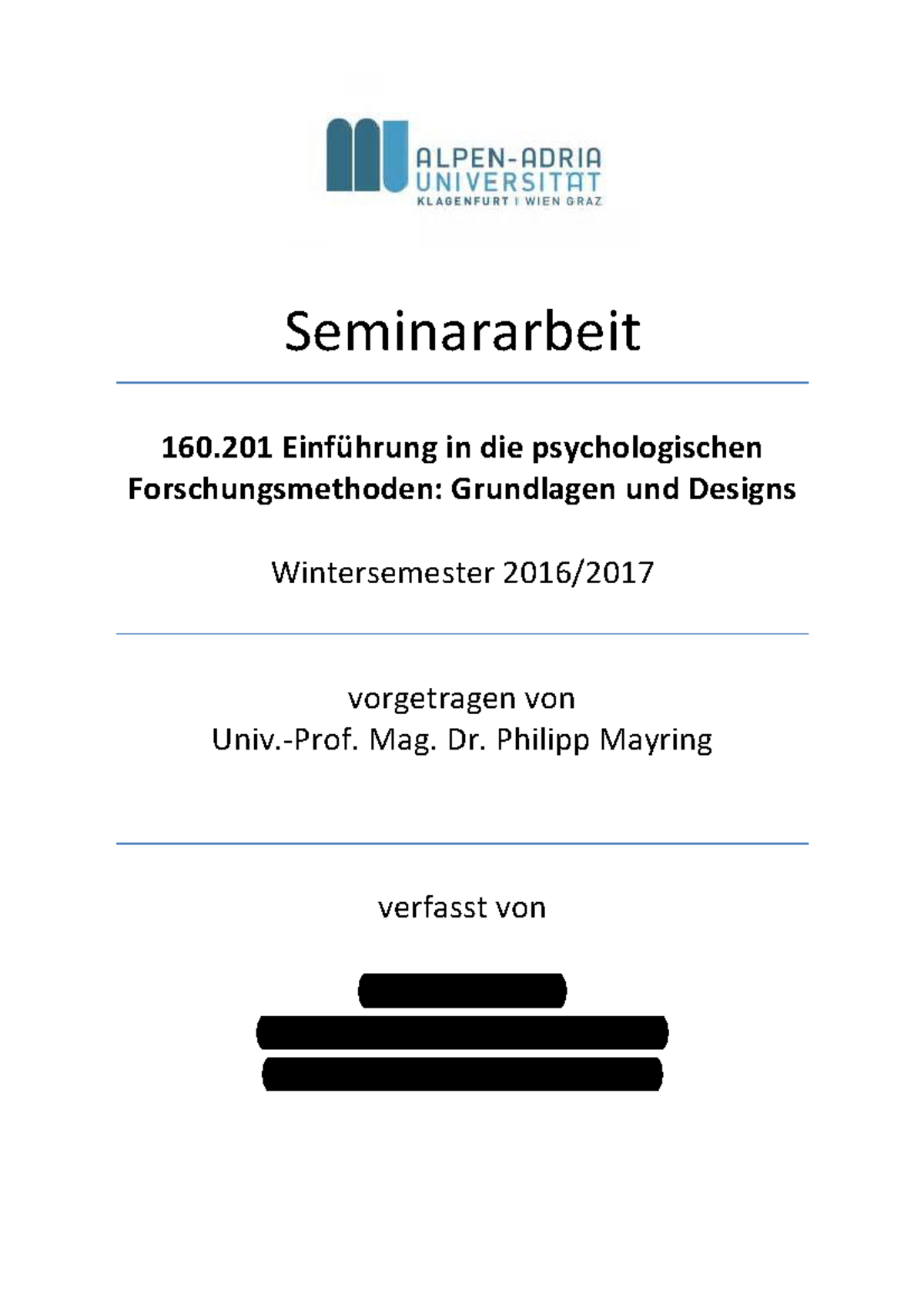 Seminararbeit - WISE16 - Warning: TT: undefined function: 32 Warning: Popup annotation has a ...