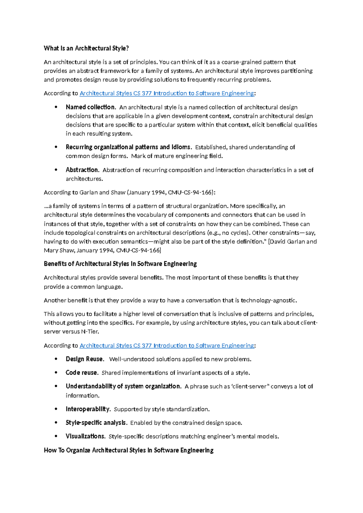 Introduction To Styles In Software Engineering What Is An Architectural Style An