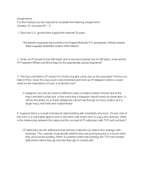 Assignments 1 - cs assignment - Assignments For this module you are ...