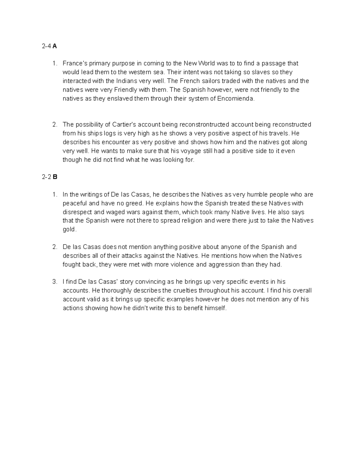 Primary Source Packet # 1 - 2-4 A 1. France’s primary purpose in coming ...