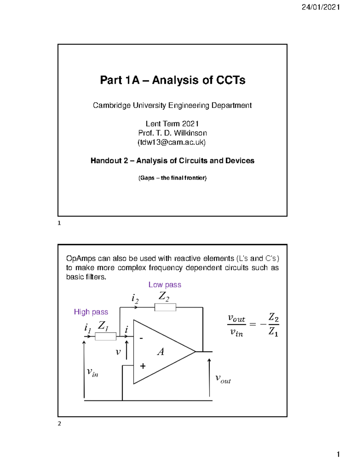 Lecture ACCts Slides 14 2021 - Part 1A – Analysis of CCTs Cambridge ...