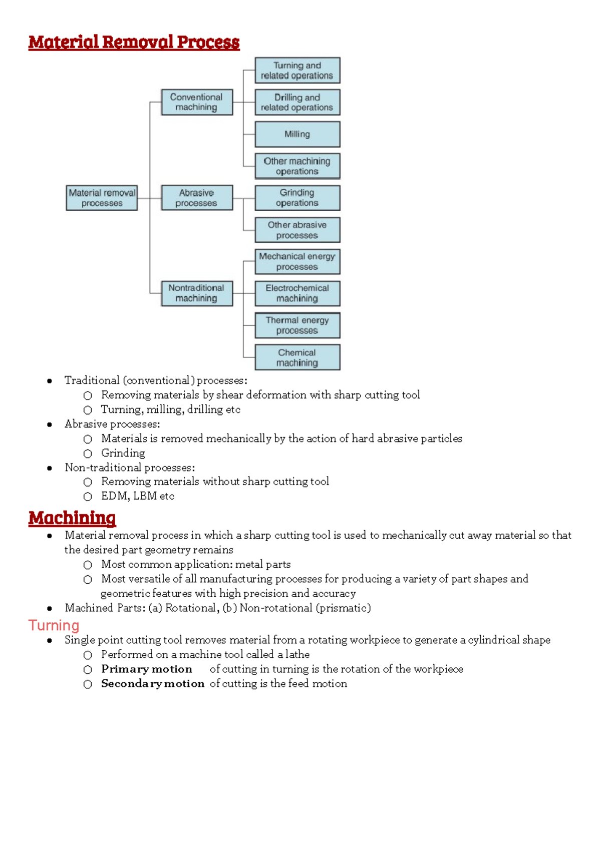 Topic 2) Machining Operation and Machine Tools - Material Removal ...