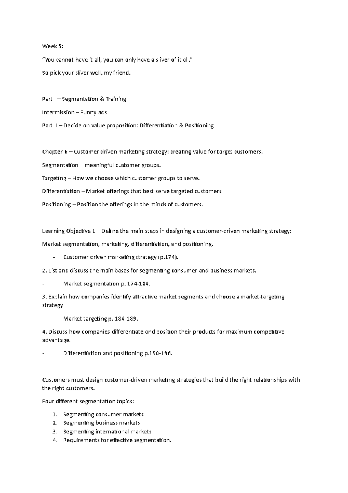 Week 5 - Week 5 course work - Week 5: “You cannot have it all, you can ...