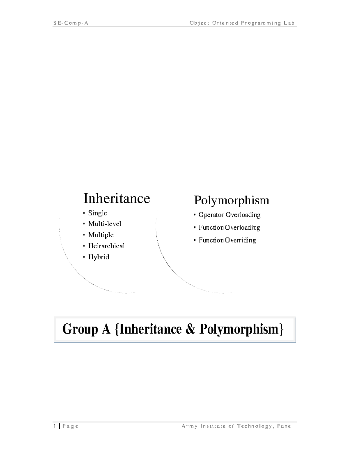 OOP lab material - OOPS LAB MANUAL - Inheritance • Single • Multi-level • Multiple ...