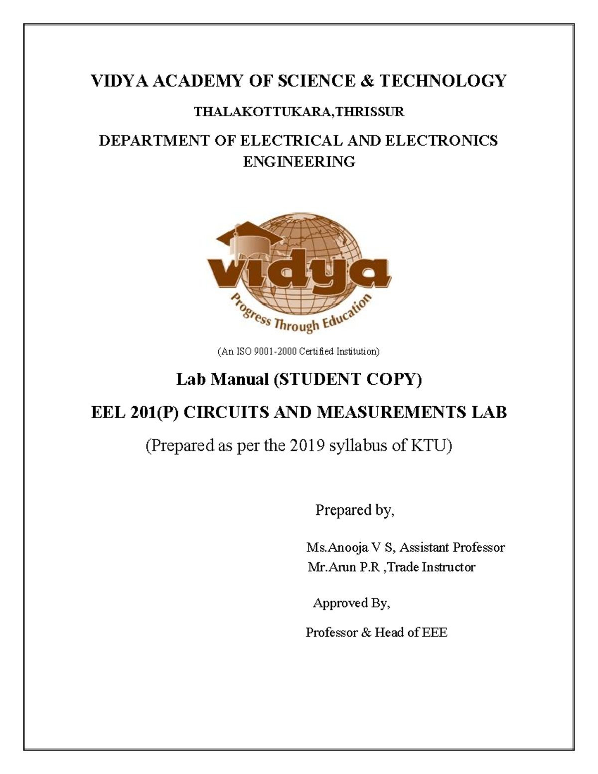 Emami Studen - Lab record - VIDYA ACADEMY OF SCIENCE & TECHNOLOGY ...