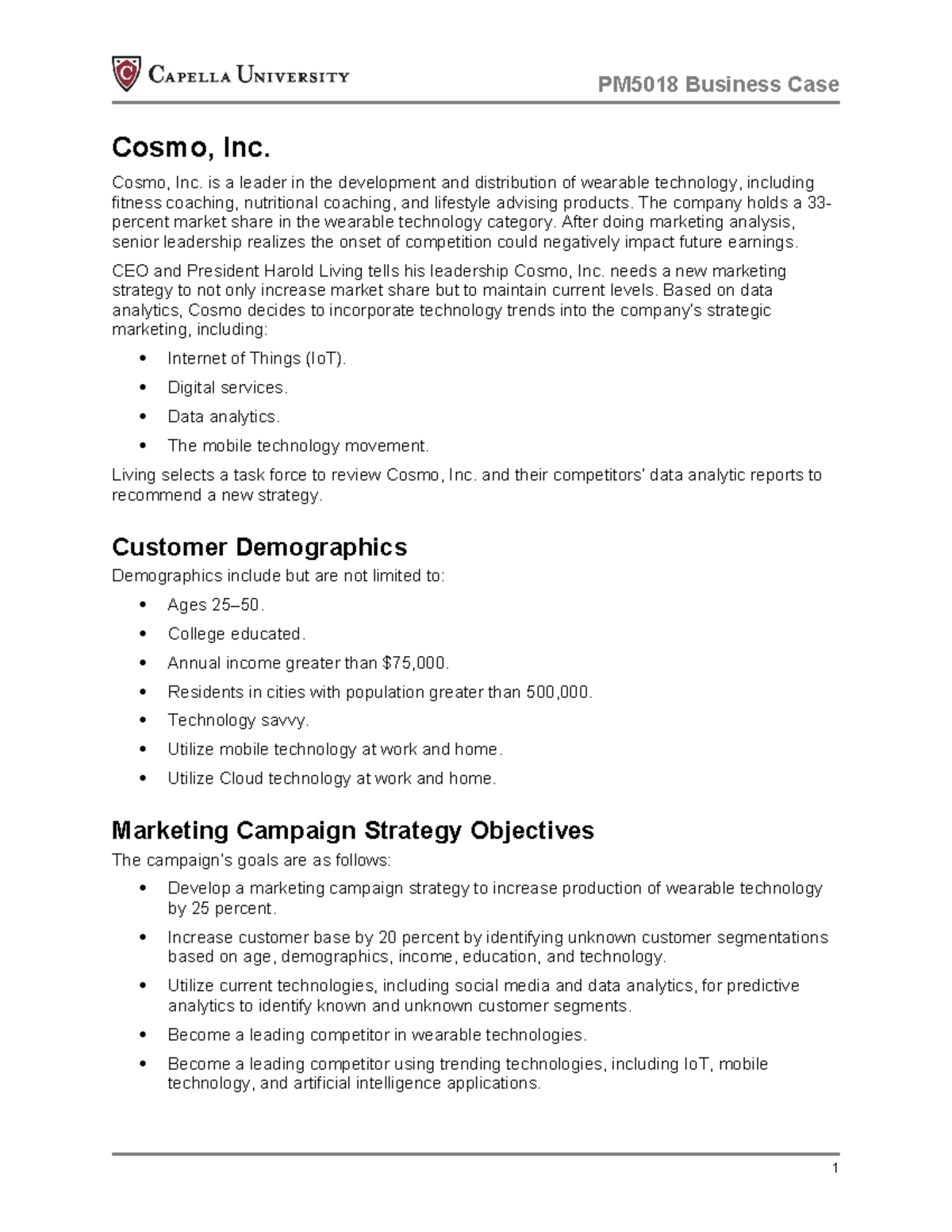 Cf PM-FPX5332 Cosmo Business Case - PM5018 Business Case Cosmo, Inc ...