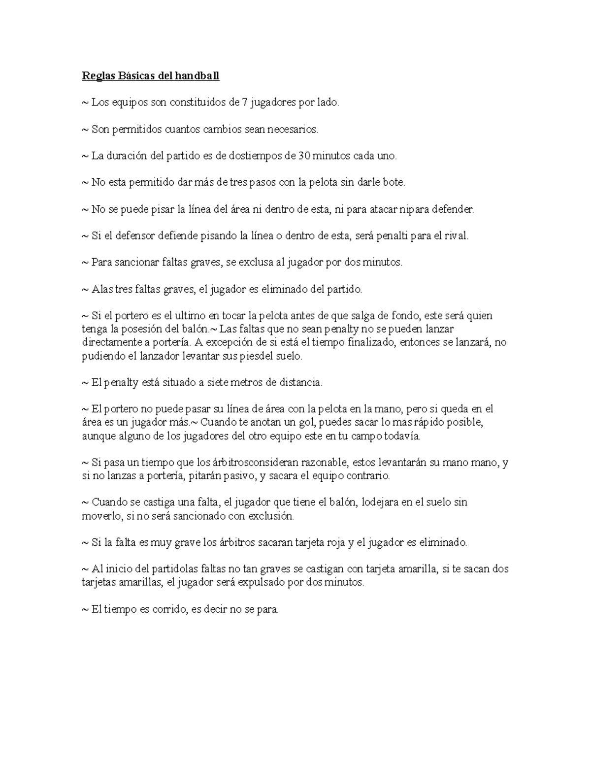 Reglas Básicas del handball - ~ Son permitidos cuantos cambios sean ...