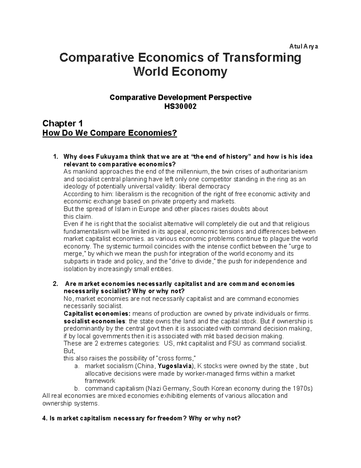 How Do We Compare Economies - Comparative Development Perspective - IIT ...