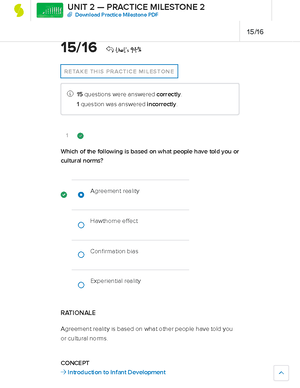 Life Span Development Milestone 4 - PSY2222 - Studocu