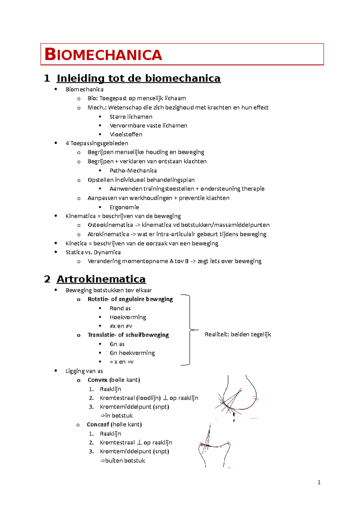 Smvt biomech - BIOMECHANICA 1 Inleiding tot de biomechanica ...
